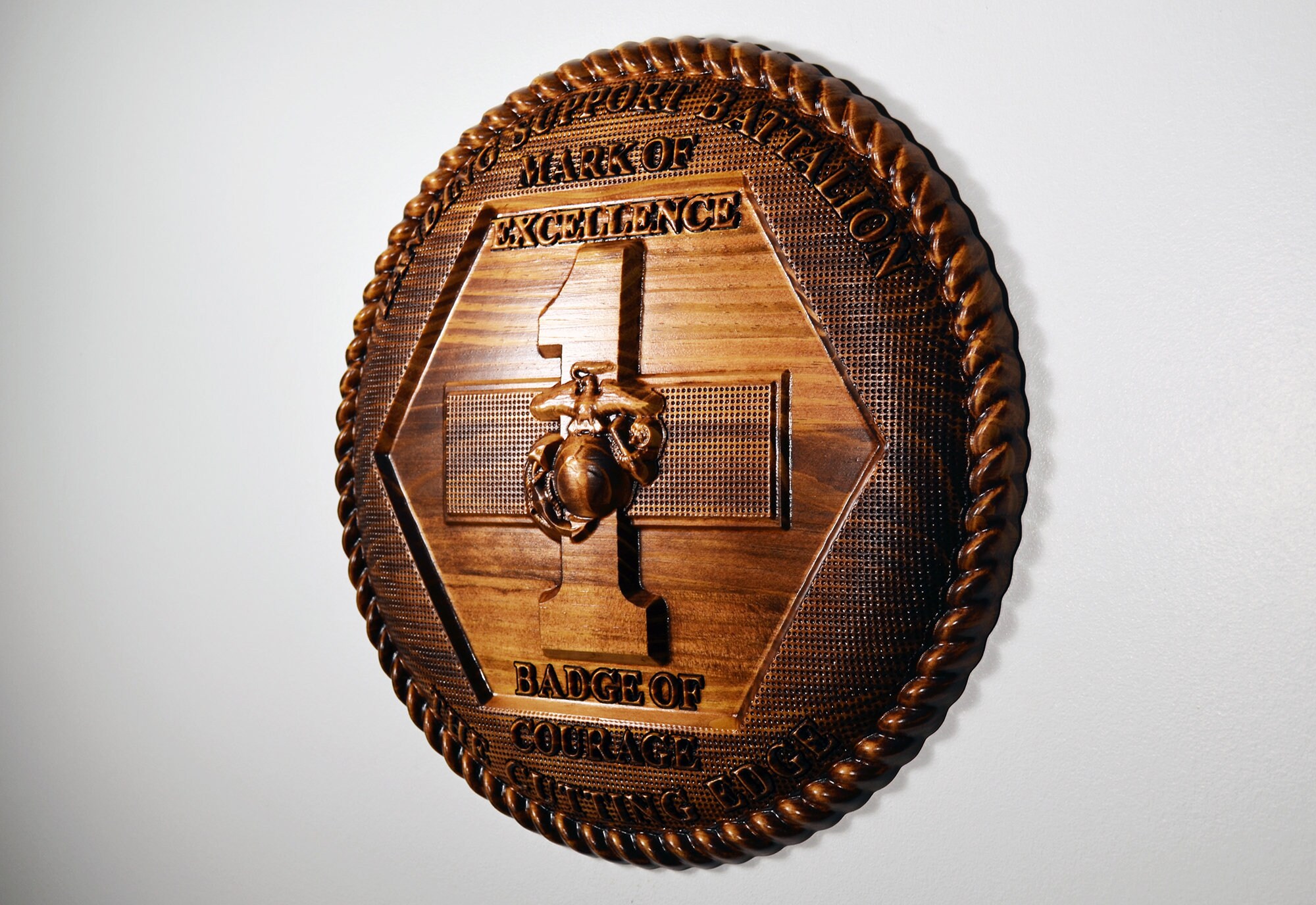 USMC 1st Landing Support Battalion, Red Patchers, 3d Wood Carving ...