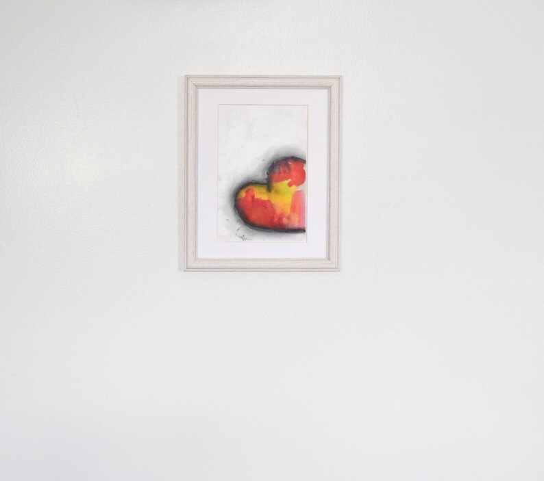 Expressive Heart Art Watercolor and Acrylic Painting on Paper | Etsy