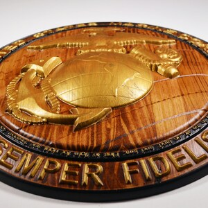 USMC EGA US Flag Marine Corps Hymn Gold, 3d Cnc Carved Military Plaque ...