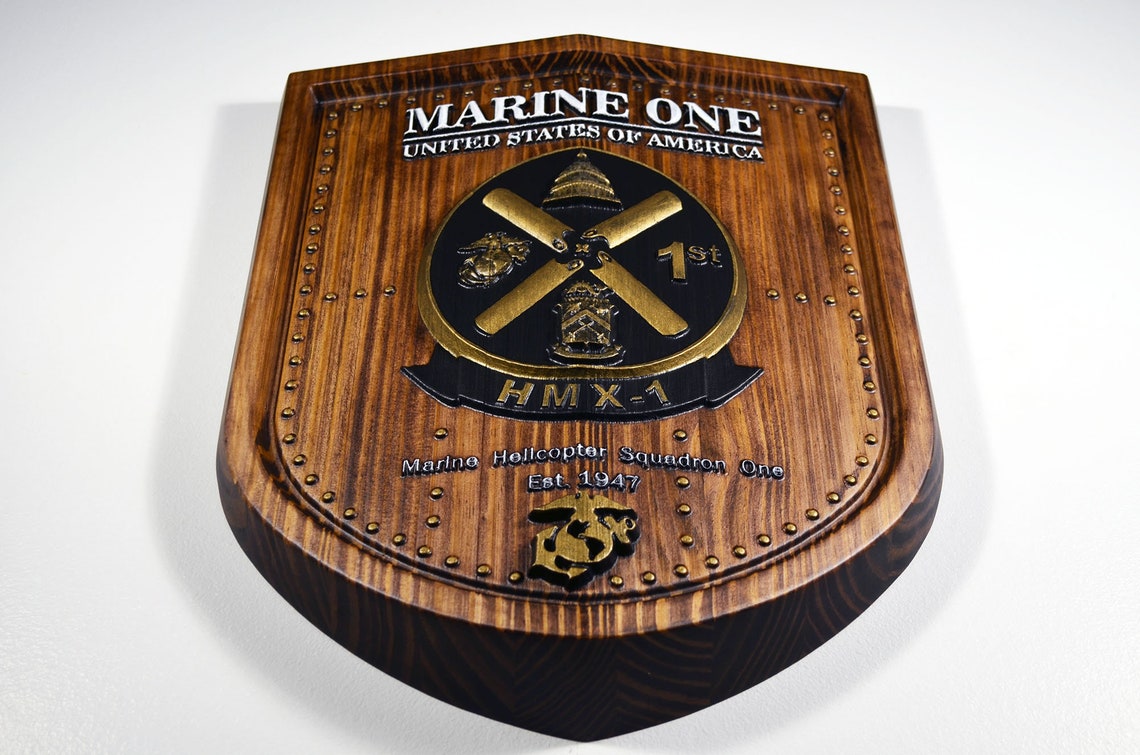 USMC HMX-1, Marine Helicopter Squadron One, 3d Wood Carving, Military ...