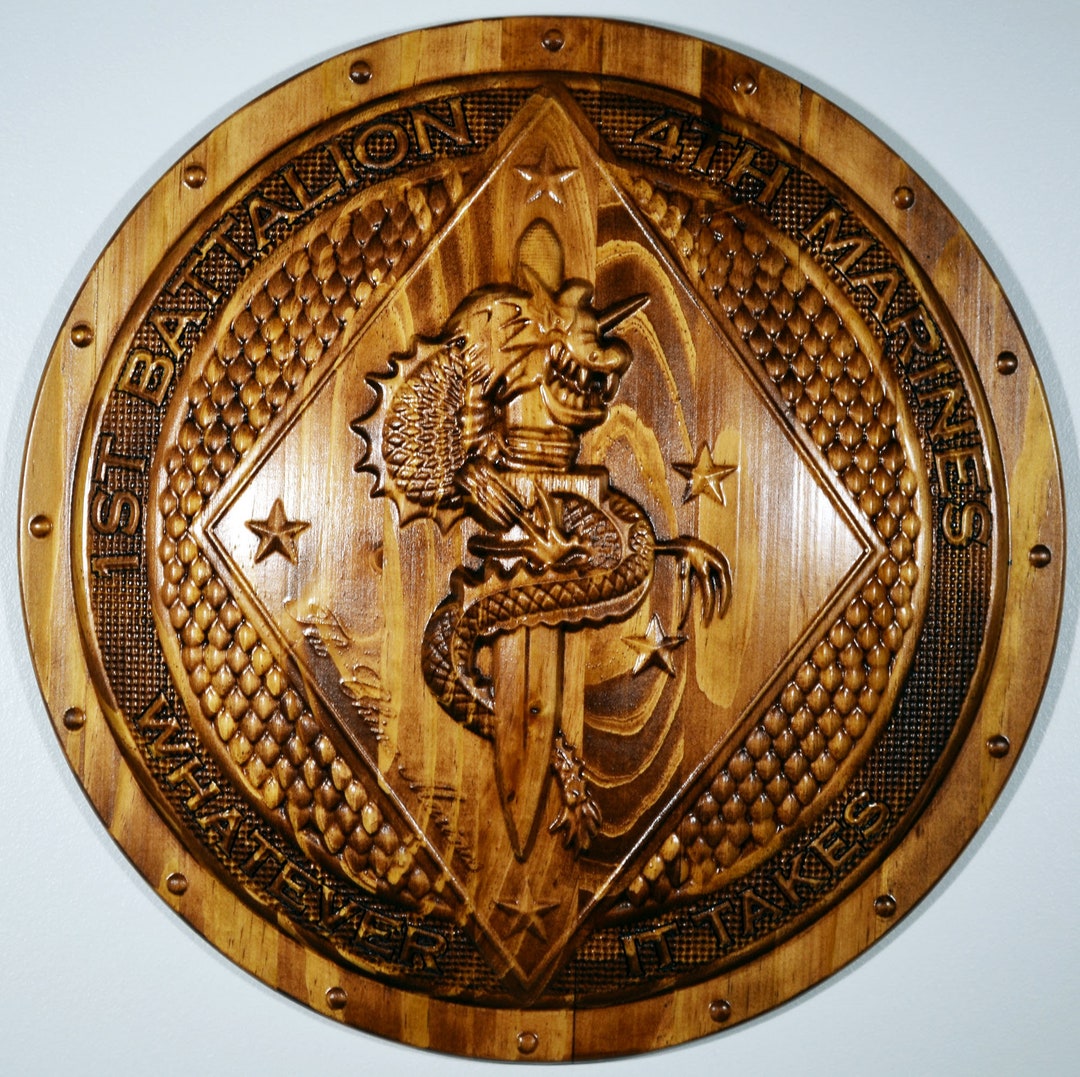 USMC 1st Battalion 4th Marine Division, USMC Wood Signs, USMC Gift ...