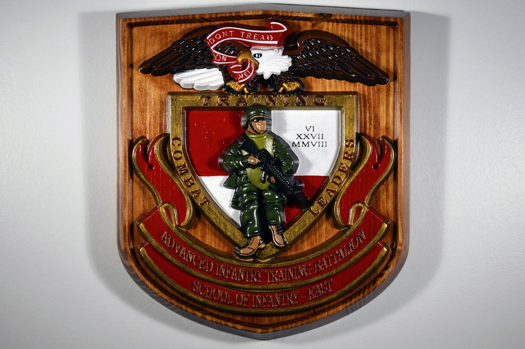 USMC Advanced Infantry Training Battalion East, Painted Military Plaque ...