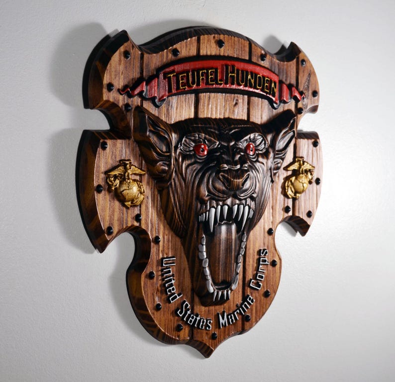 USMC Devil Dog 12" Teufel Hunden Military Plaque - Etsy