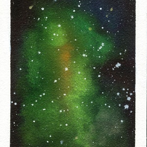 Original Galaxy Hand Painted Watercolor Painting, Set of 4 5 X7 Ready ...