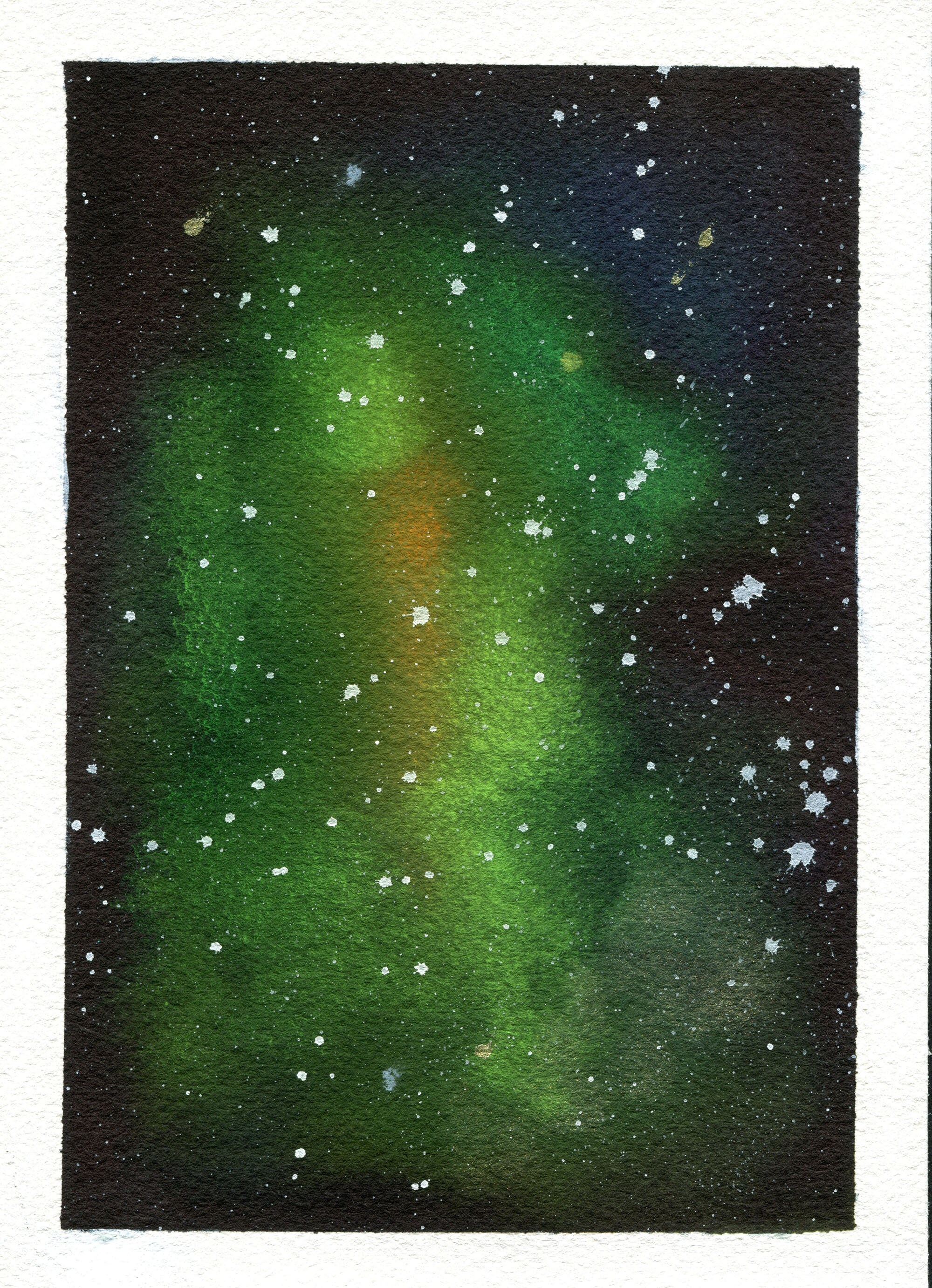 Original Galaxy Hand Painted Watercolor Painting, Set of 4 5 X7 Ready ...