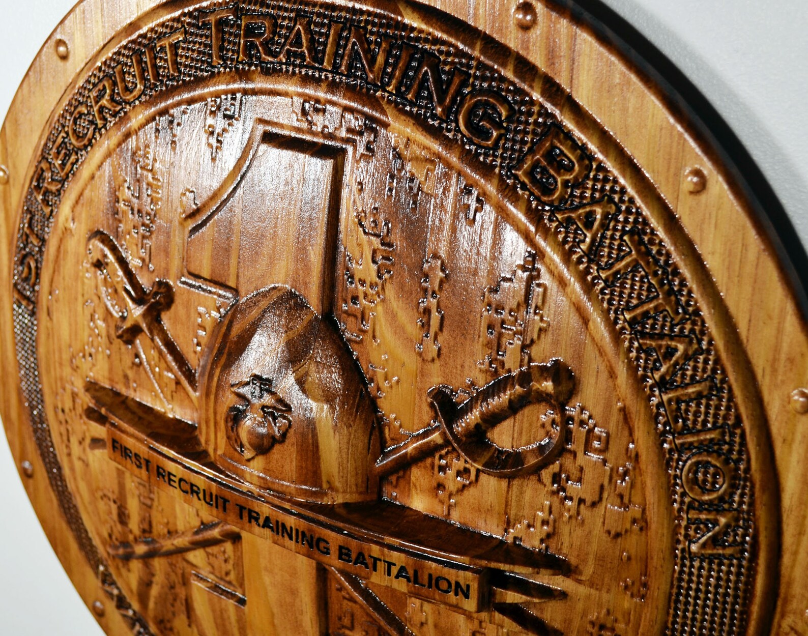 USMC 1st Recruit Training Battalion, 3d Wood CNC Carving, Military ...