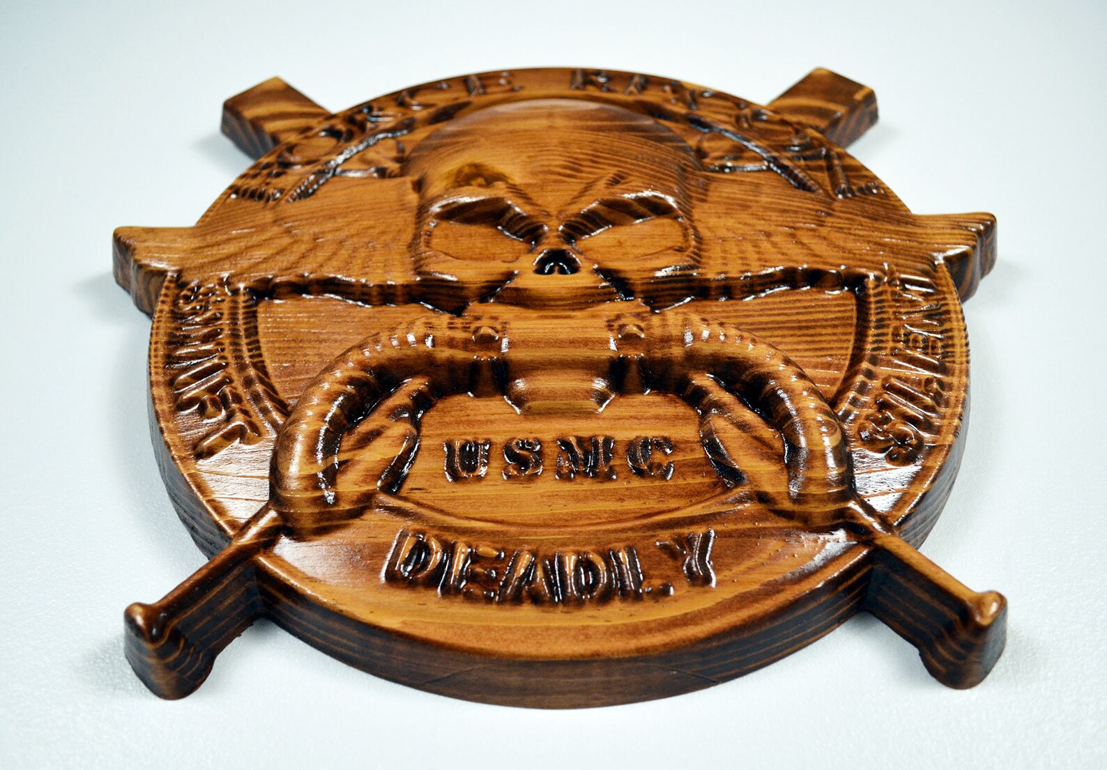 USMC Force Reconnaissance Marine Corps Stained 3d Wood - Etsy