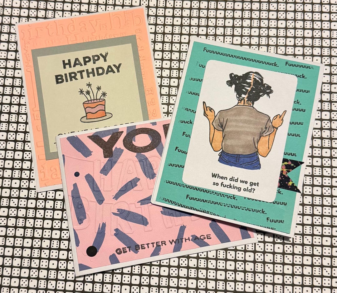 Handmade Birthday Cards Set – Funny Greetings, Unique Envelopes - Etsy