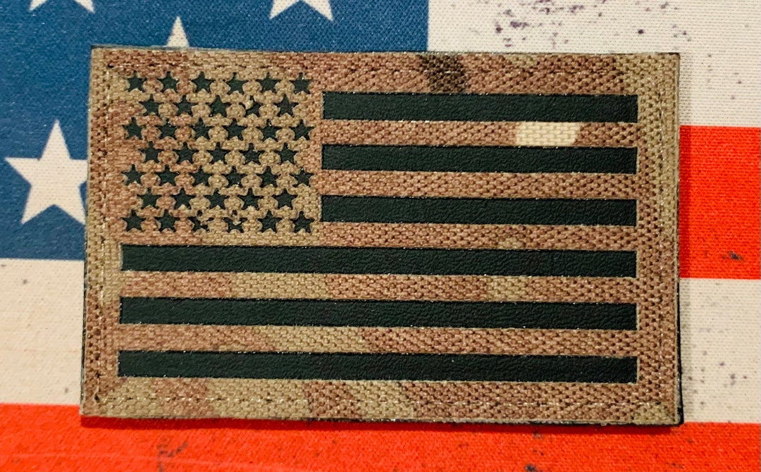 Tactical Patch- American Flag Camo Lasered - Etsy