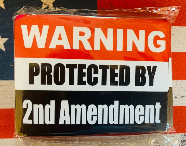 STICKER - Warning Protected by 2nd Amendment - Etsy