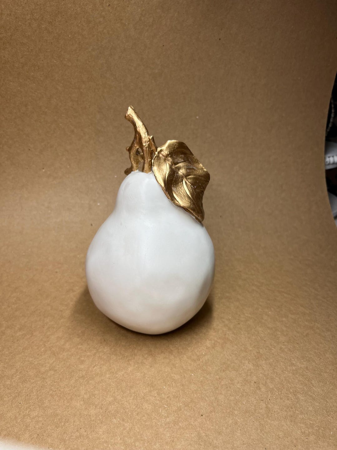 Creamy Pear With Gold Stem and Leaf, Pear Decor - Etsy