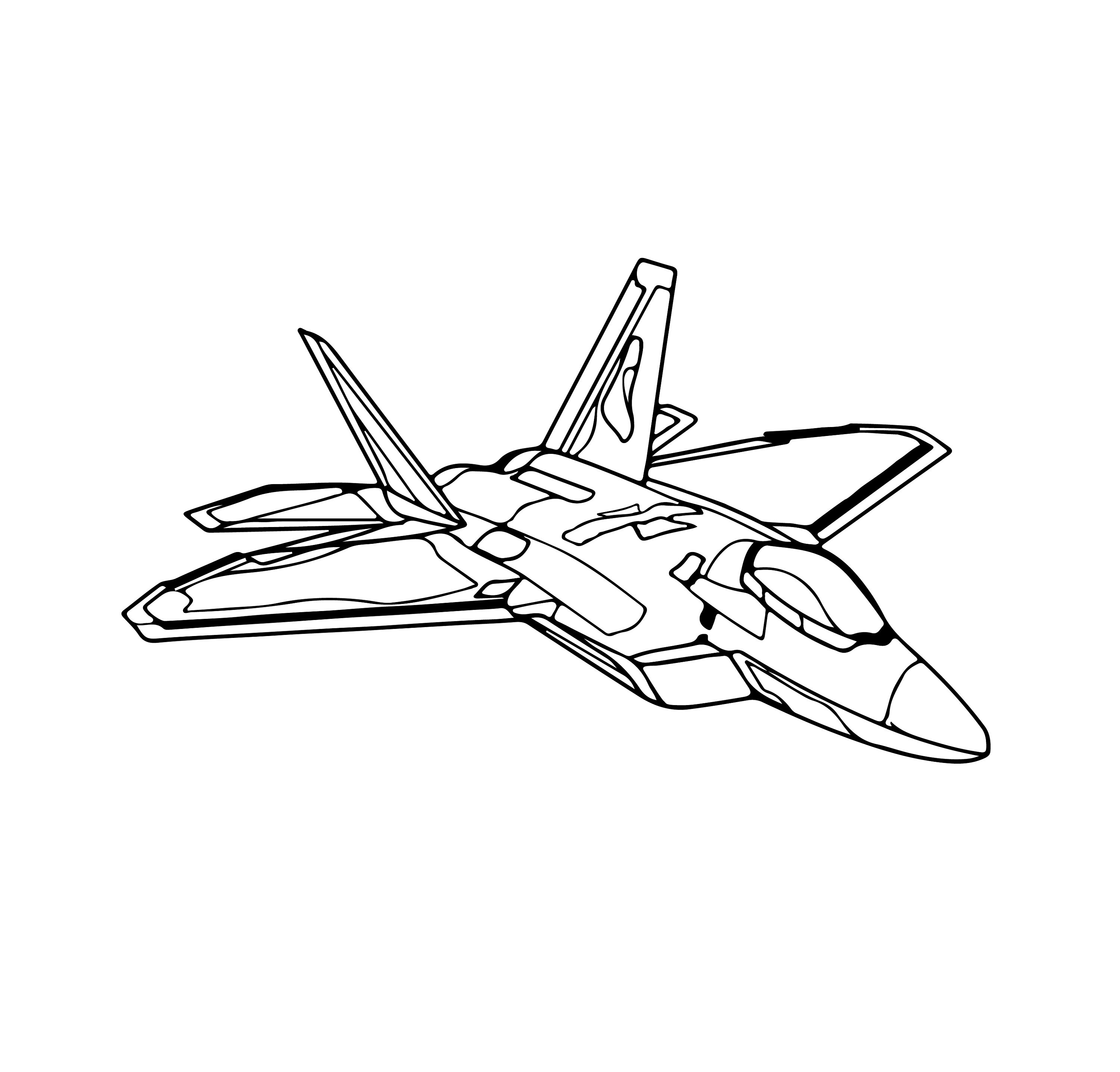 Airplane Coloring Pages F 22 Raptor