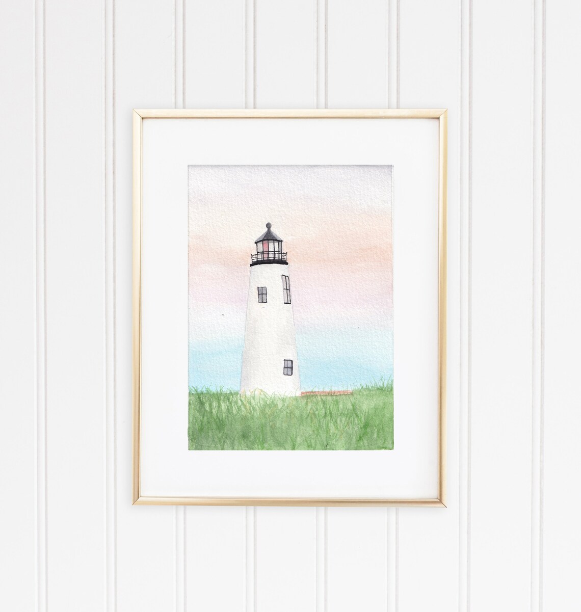 Great Point Lighthouse Nantucket Watercolor Print - Etsy