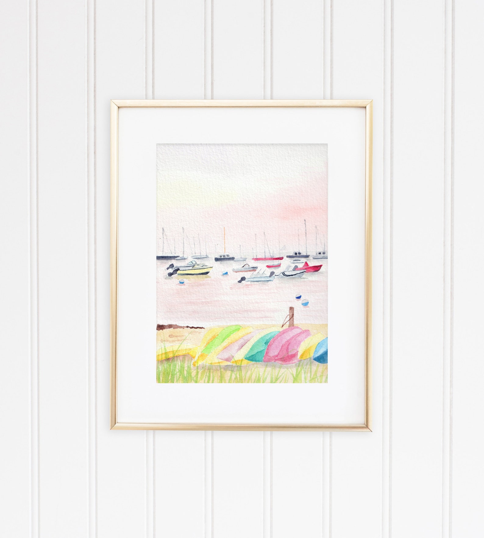 Nantucket Harbor Watercolor Print - Etsy