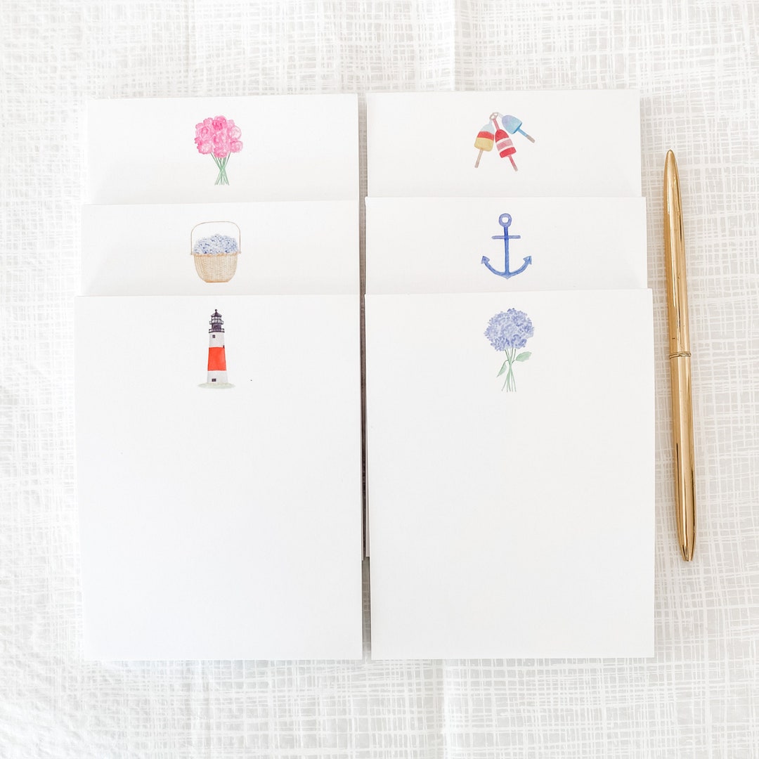 Summer Icons Personalized Watercolor Print Notepads - Etsy