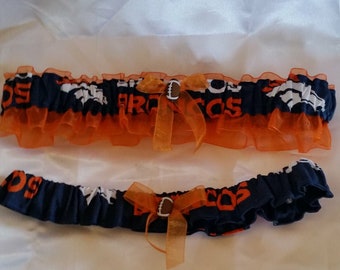 Items similar to New Wedding Garter Set Handmade with Denver Broncos ...
