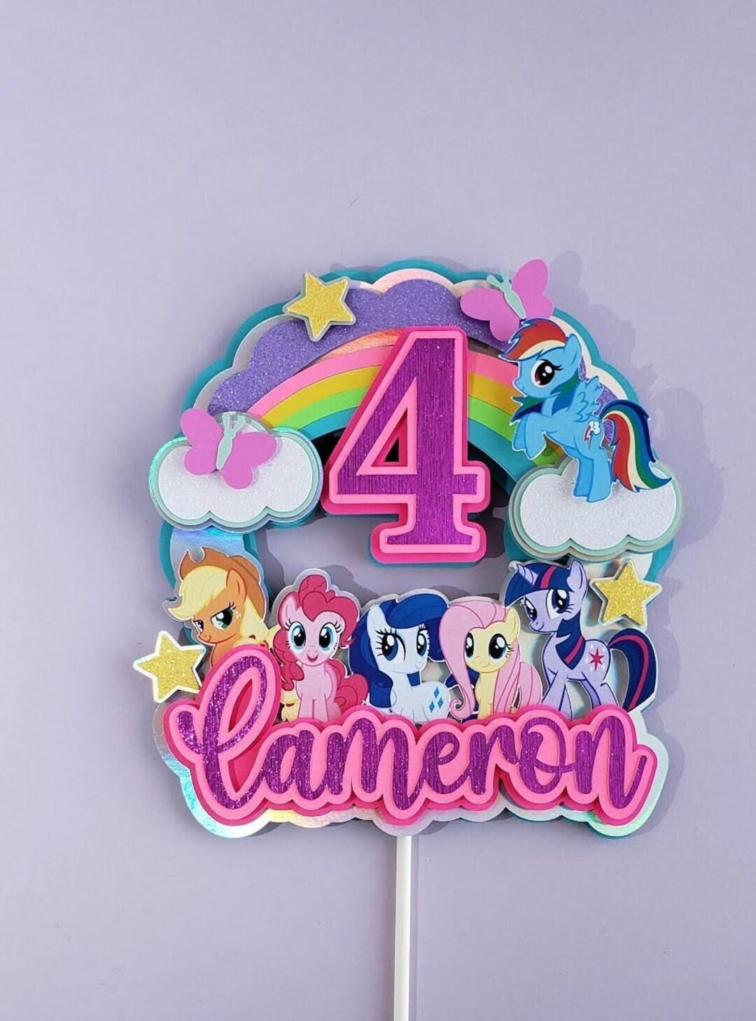 Rainbow Birthday Cake Topper Rainbow Ponies Birthday Cake - Etsy