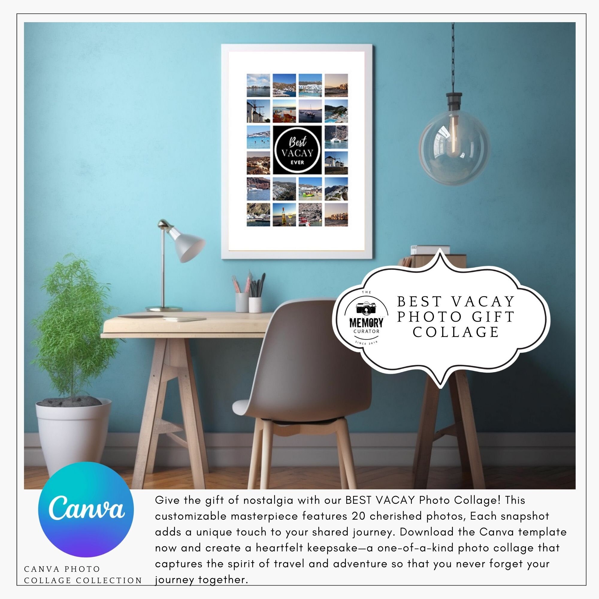 Vacation Photo Collage Canva Template – DIY Travel Keepsake, Printable ...