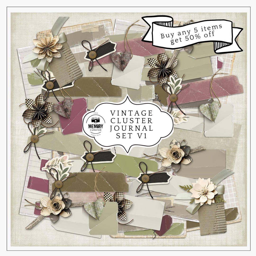 Digital Scrapbook Journal Clusters PNG Clipart Vintage Heritage ...