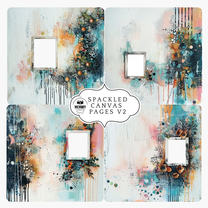 Photo Book Digital Scrapbook Quick Page Spackled Canvas Vol 2 Memory ...