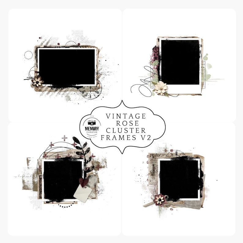 Digital Frames PNG Scrapbook Frames PNG Clipart Vintage Rose Heritage ...