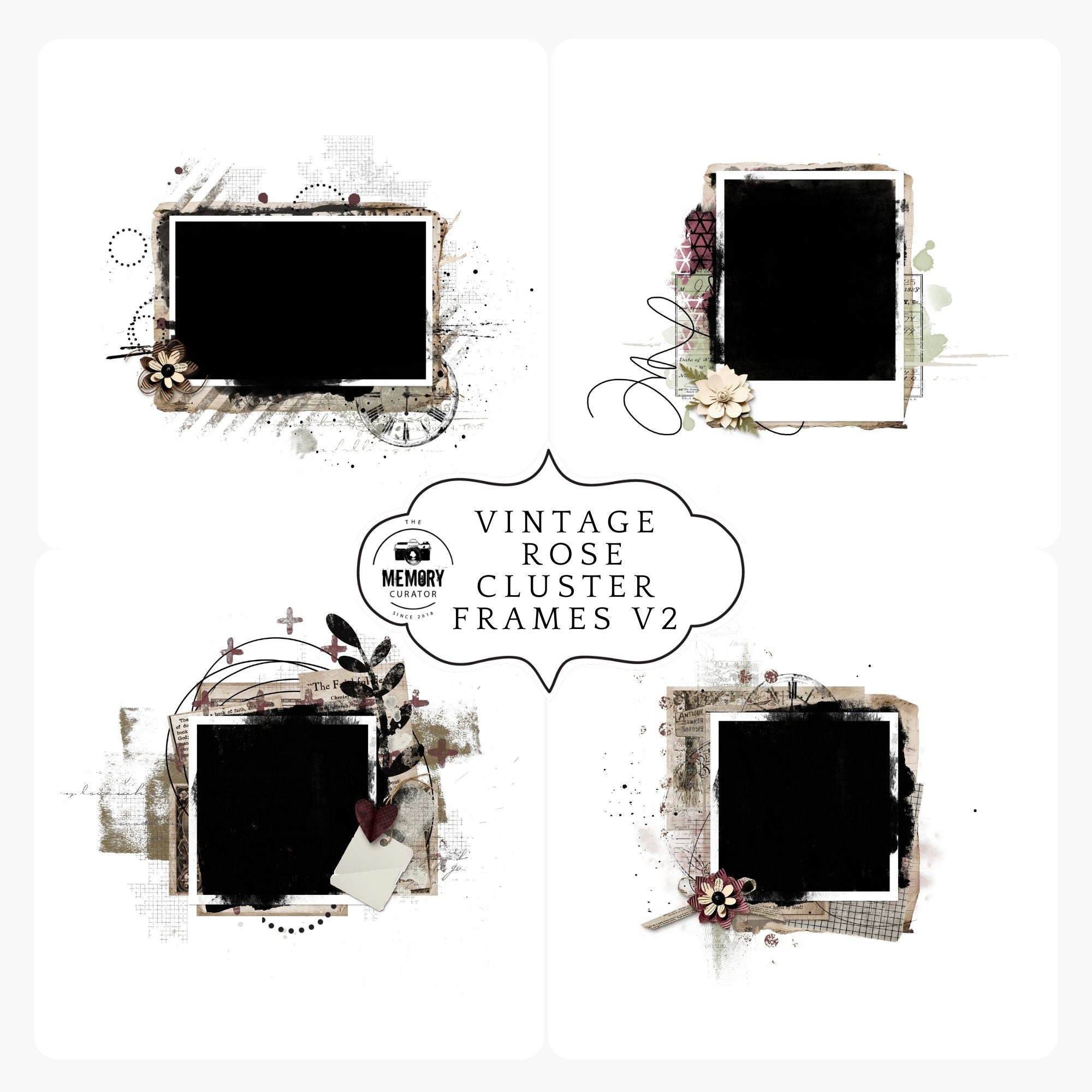 Digital Frames PNG Scrapbook Frames PNG Clipart Vintage Rose Heritage ...