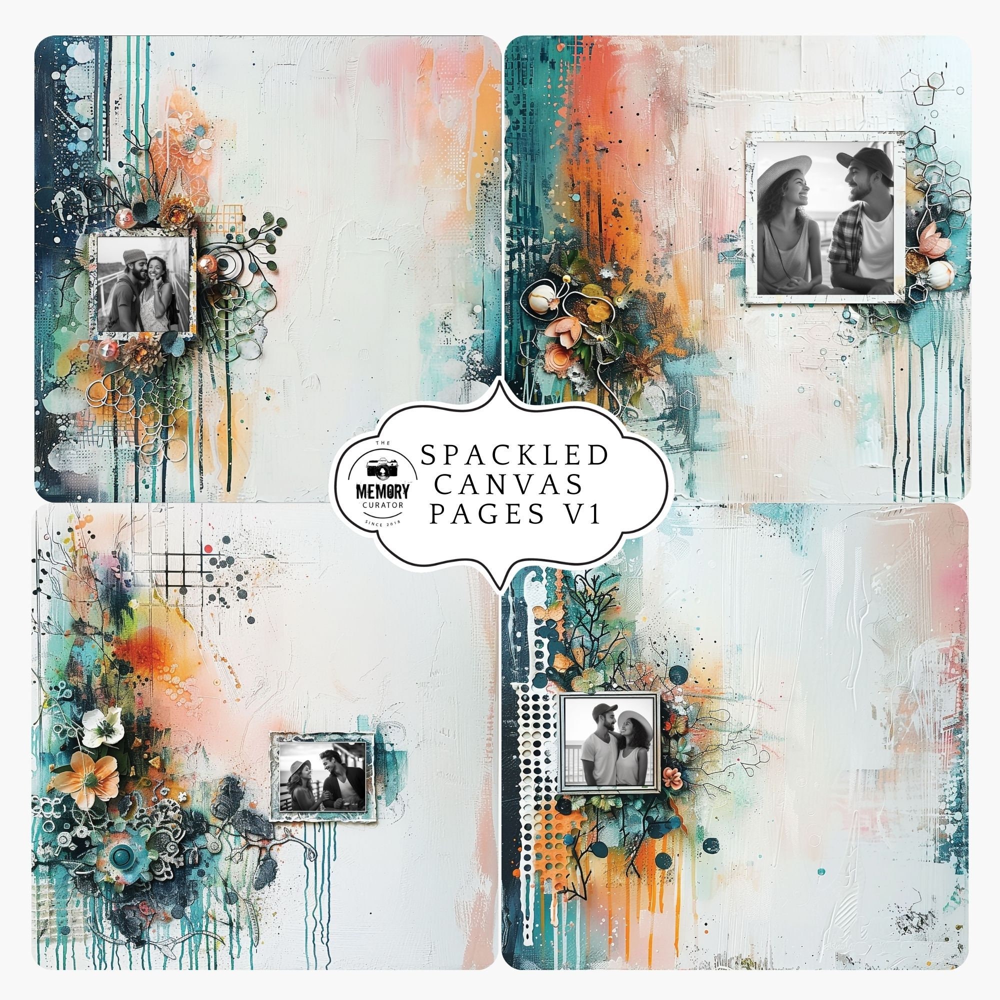 12x12 Quick Page Spackled Canvas Photobook Album Digital Memory Book ...