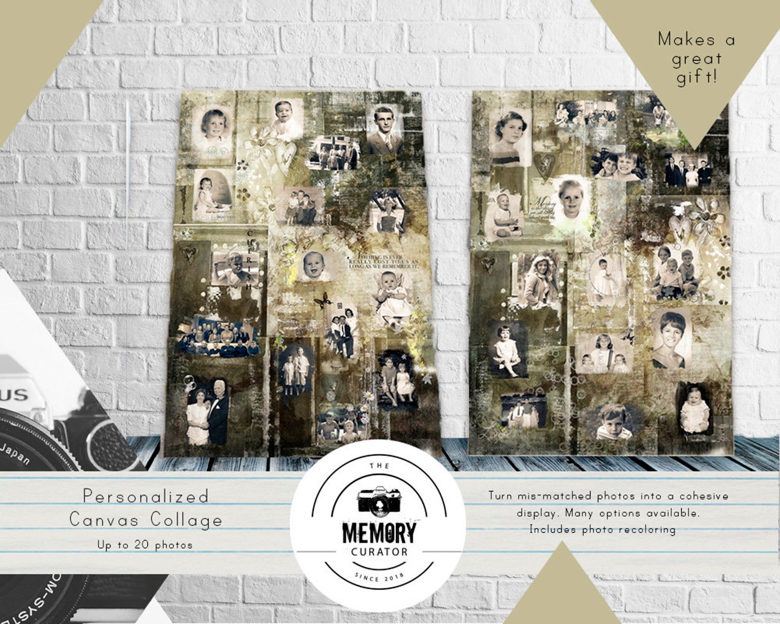 Personalized Canvas Collage Print-Vertical Photo Collage | Etsy