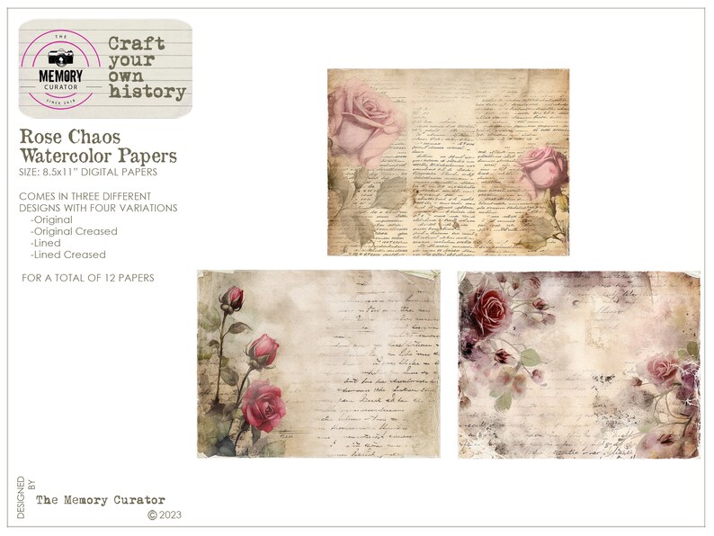 Dainty Journal Signatures Shabby Chic Designs Shabby Rose Floral Papers ...