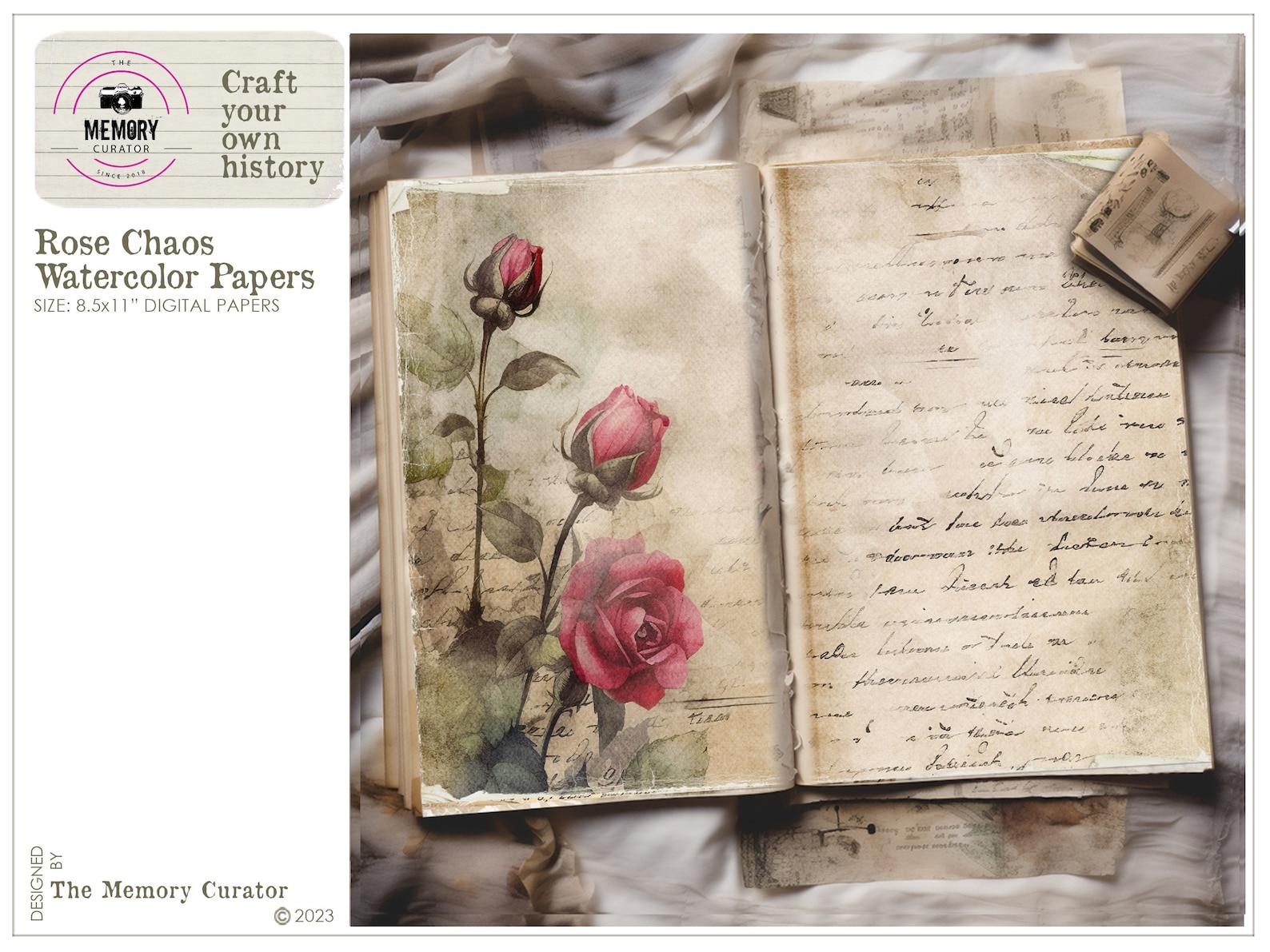 Dainty Journal Signatures Shabby Chic Designs Shabby Rose Floral Papers ...