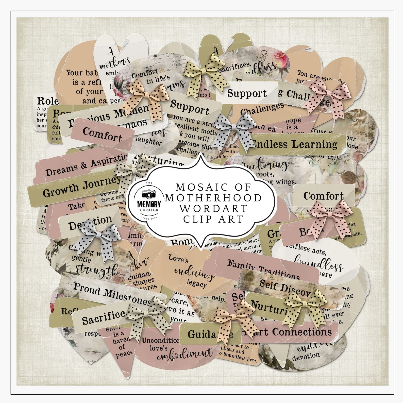 Motherhood Word Art Design Clipart Words for Journals Quotes Printable ...