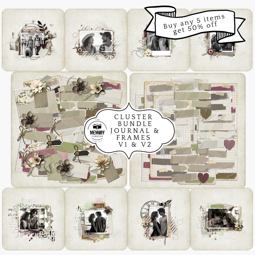 Digital Bundle Scrapbook Frames PNG Clipart Vintage Rose Heritage ...