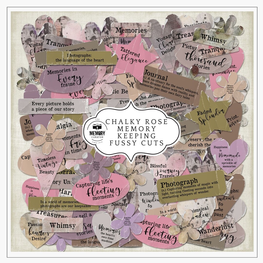 Memory Keeping Words for Journals Clipart Vintage Fussy Cut Shabby Chic ...