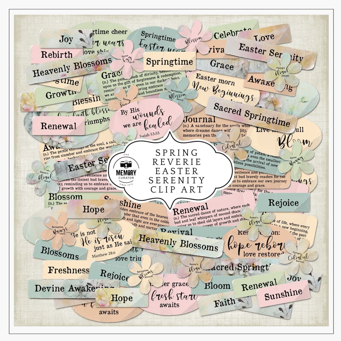 Spring Words Printable Sentiments Easter Clipart Words for Journals ...