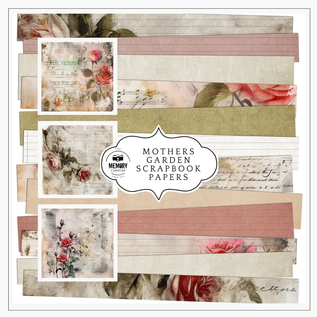 Mothers Garden Dainty Digital Paper Shabby Chic Roses Dainty Stationary ...