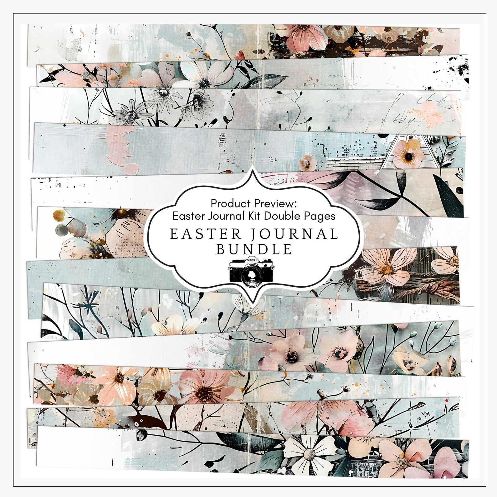 Spring Easter Bundle Journal Kit Clipart Words for Journals Croquette ...