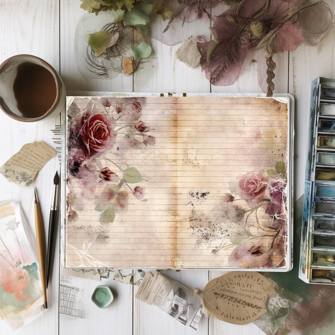 Dainty Journal Signatures Shabby Chic Designs Shabby Rose Floral Papers ...