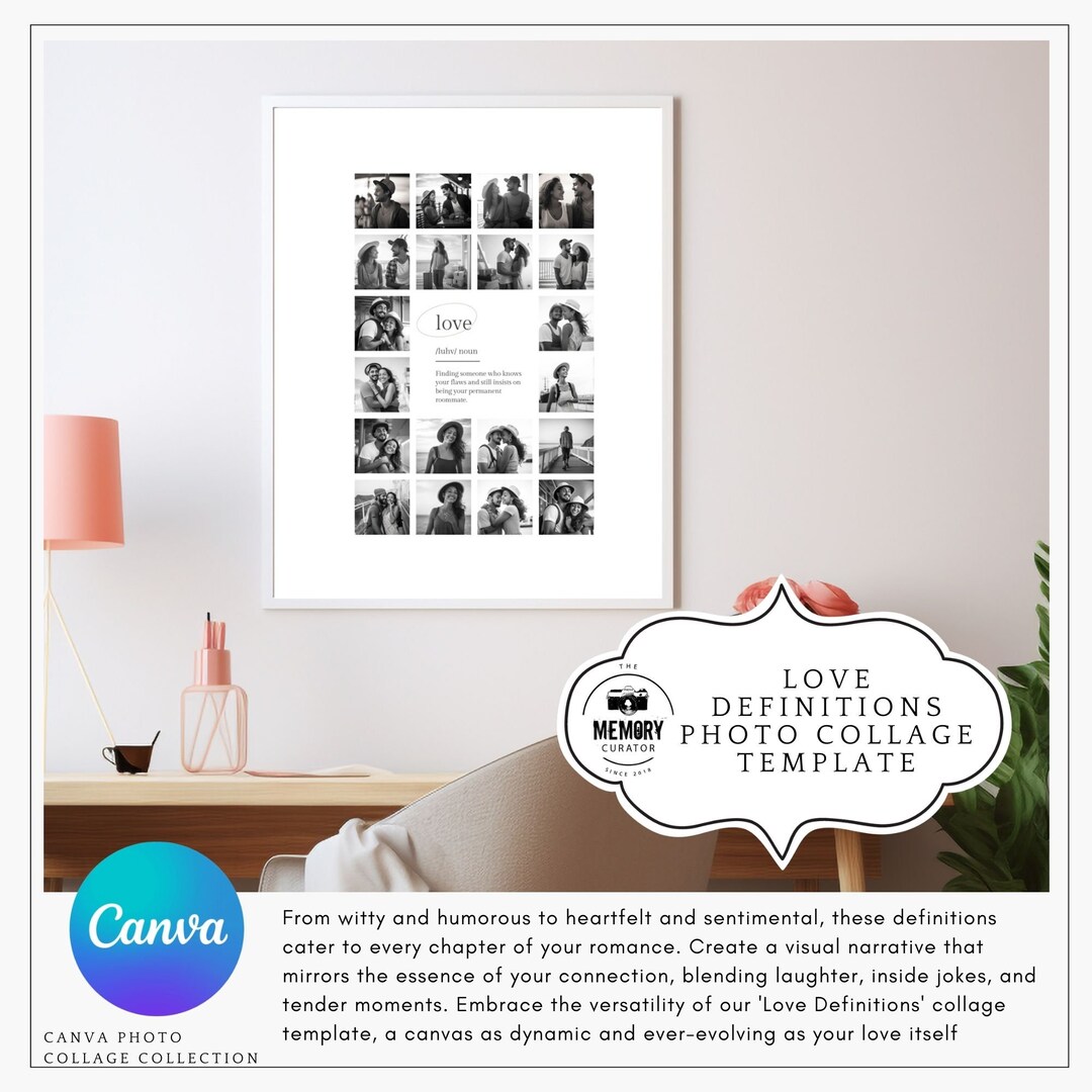Personalized Love Definitions Photo Collage Template – DIY Valentine’s ...