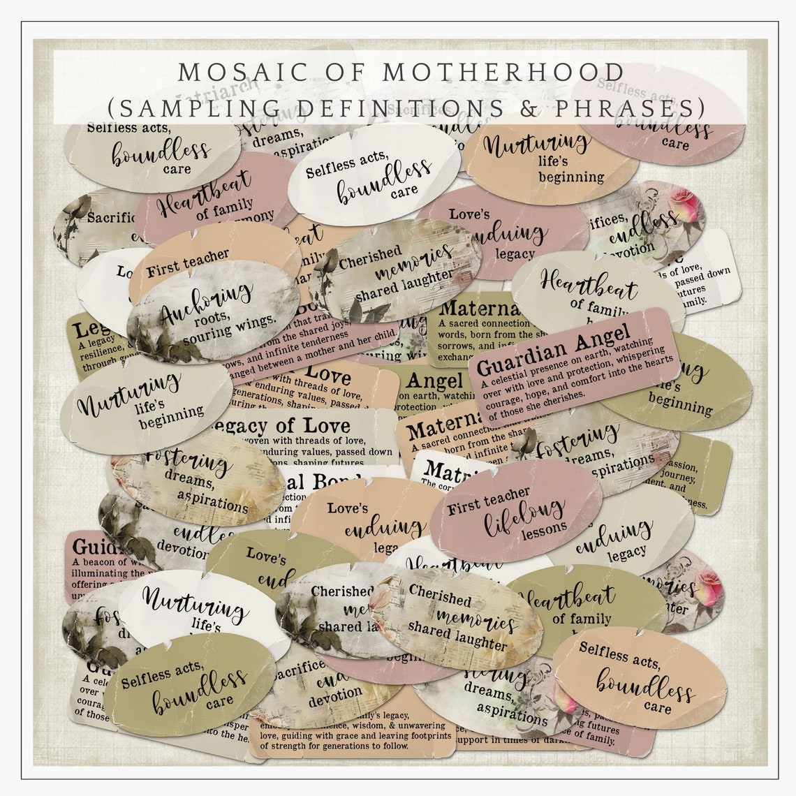 Motherhood Word Art Design Clipart Words for Journals Quotes Printable ...