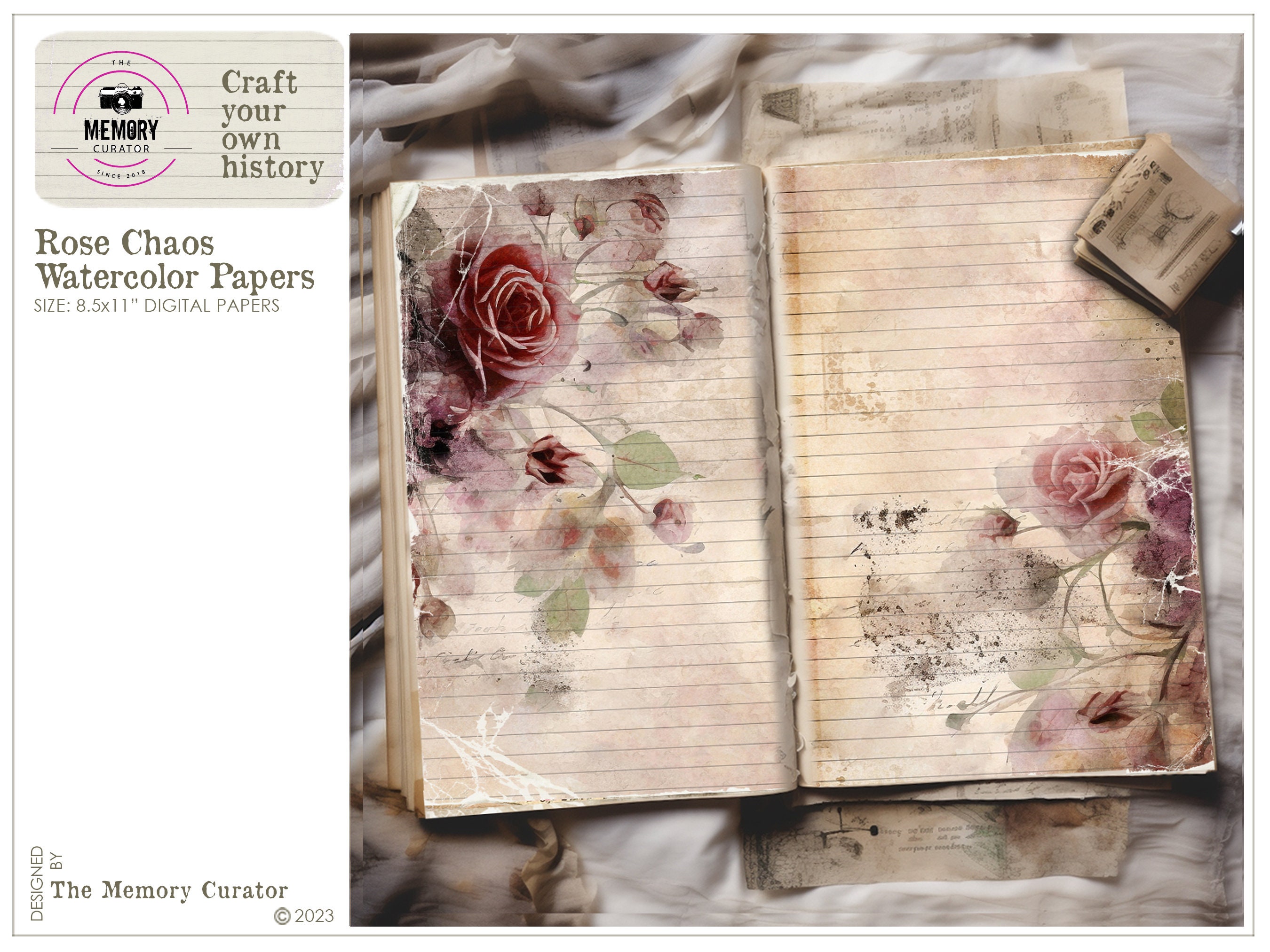 Dainty Journal Signatures Shabby Chic Designs Shabby Rose Floral Papers ...