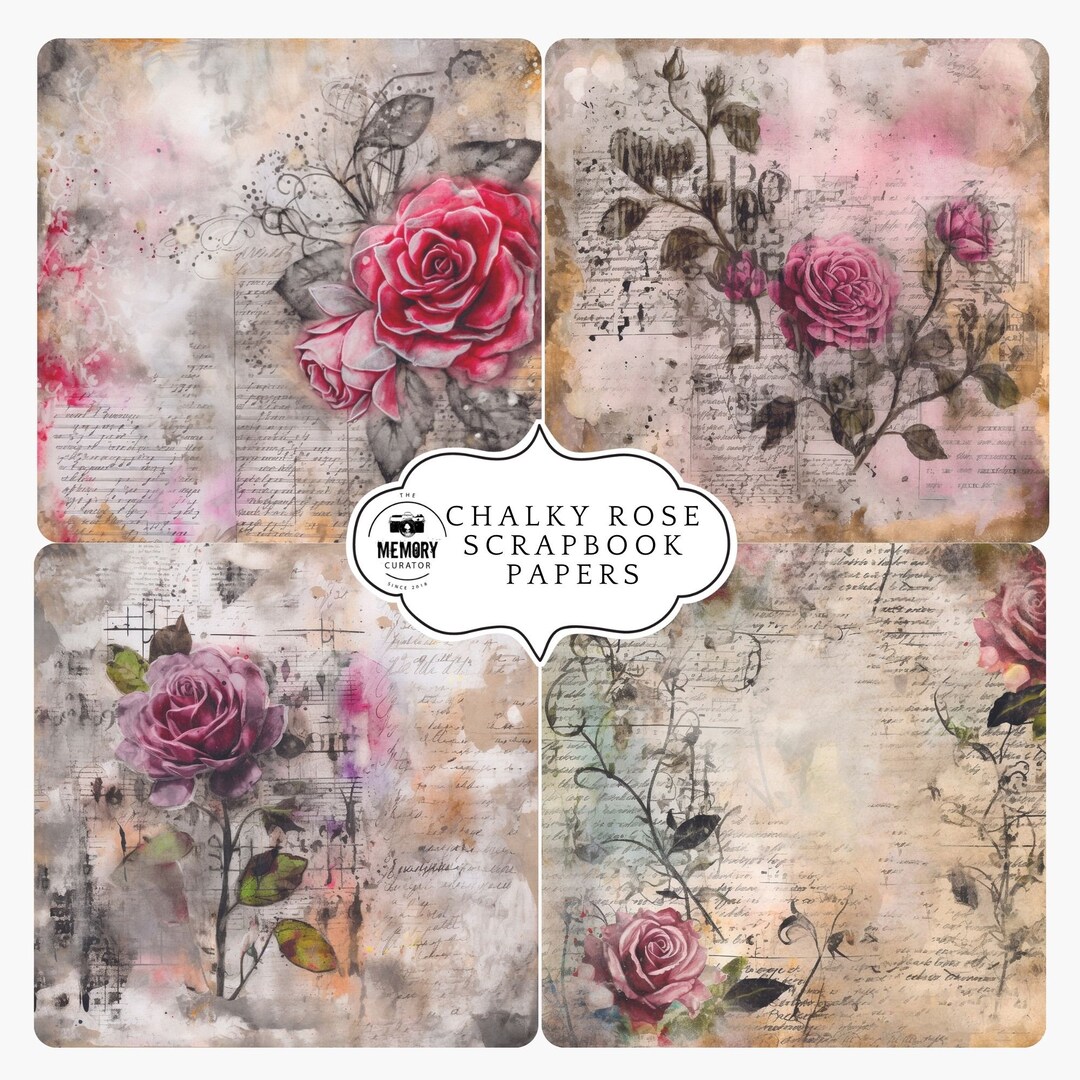 Dainty Digital Paper Shabby Chic Roses Dainty Stationary for Scrapbooks ...
