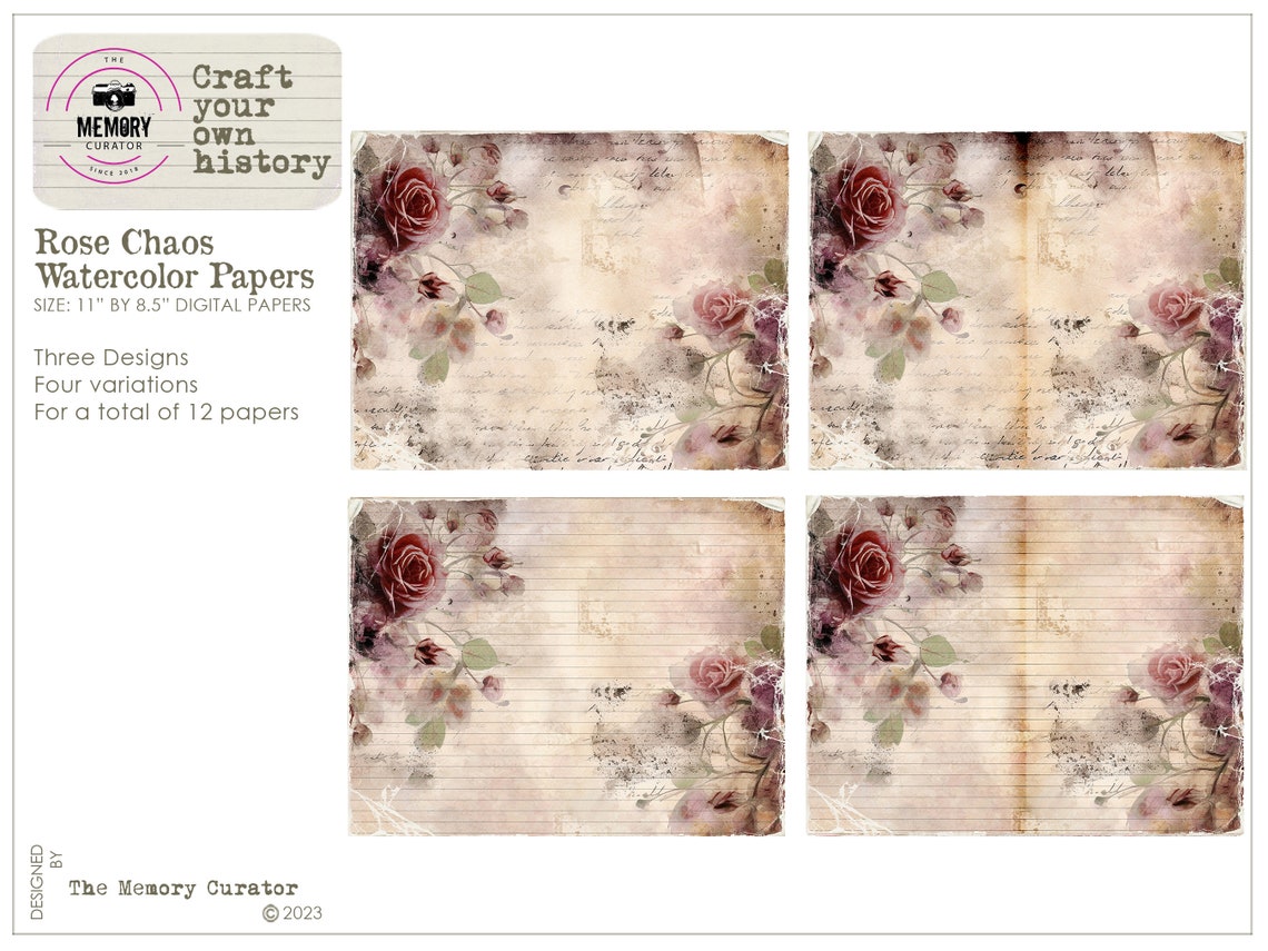 Dainty Journal Signatures Shabby Chic Designs Shabby Rose Floral Papers ...