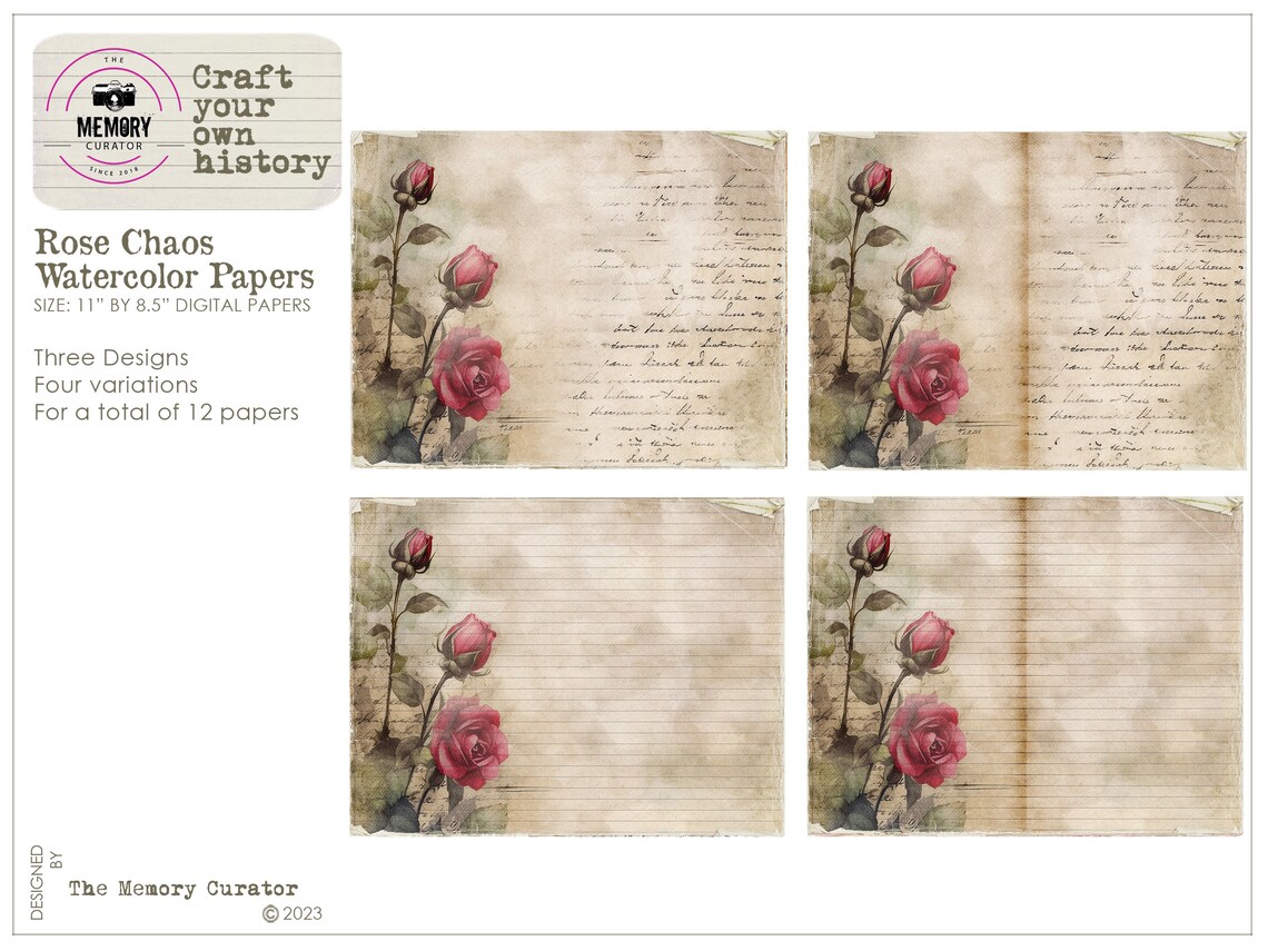 Dainty Journal Signatures Shabby Chic Designs Shabby Rose Floral Papers ...