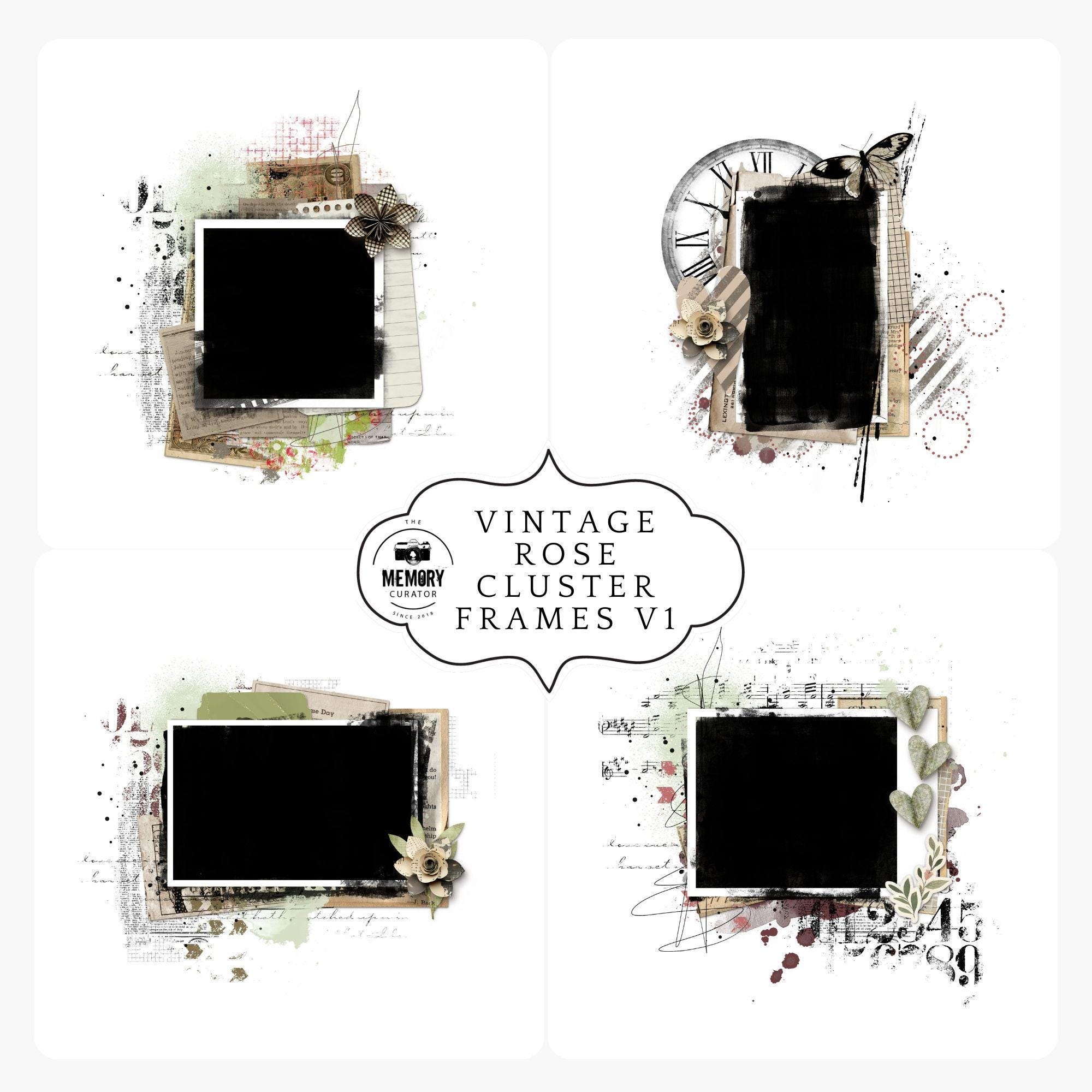 Digital Bundle Scrapbook Frames PNG Clipart Vintage Rose Heritage ...
