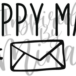 Happy Mail DIGITAL SVG PNG Files| Shipping Supplies | Packaging Sticker ...