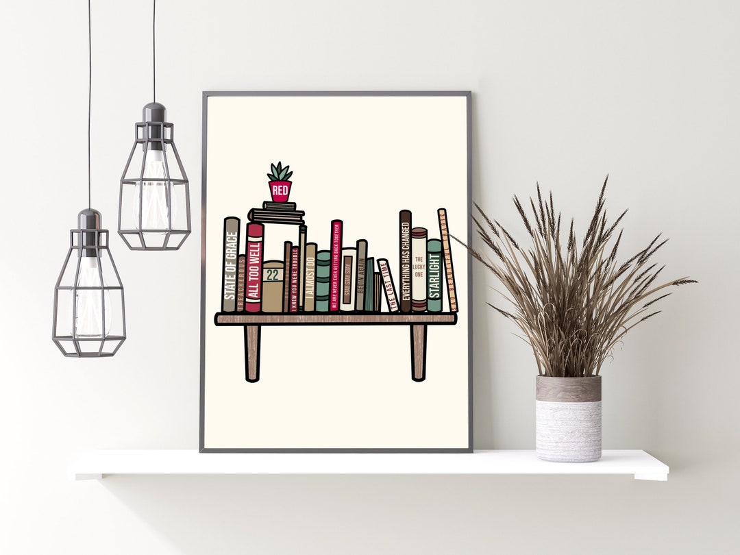 RED Taylor Swift DIGITAL Print Bookshelf Print All Too Well RED Print ...