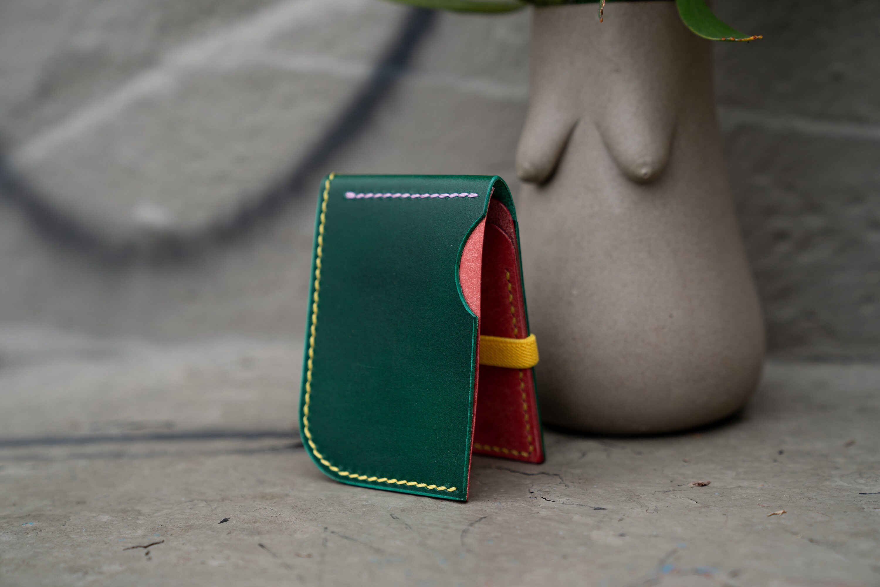 Colorful leather bifold wallet card holder front pocket | Etsy