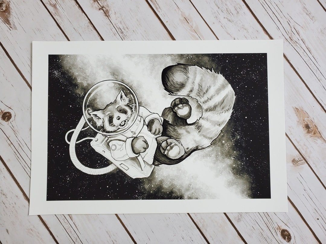 Red Panda in Space 13x19 Fine Art Print - Etsy