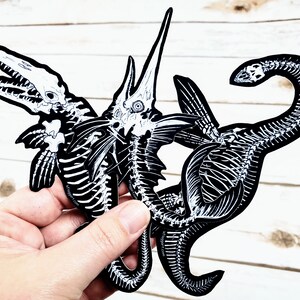 Prehistoric Bones Sticker Pack mosasaurus, Plesiosaurus, Swordfish Set ...