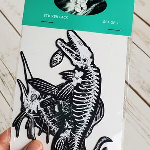 Prehistoric Bones Sticker Pack mosasaurus, Plesiosaurus, Swordfish Set ...